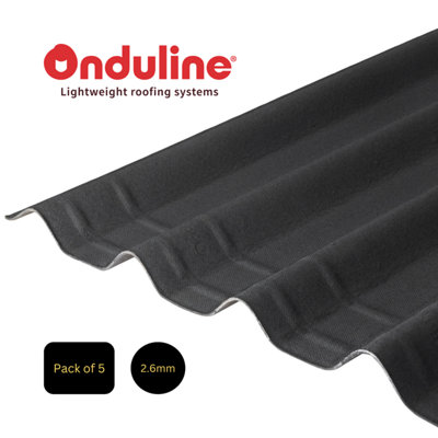 Easyfix Corrugated Bitumen Sheet Black 2m x 820mm x 2.6mm Pack of 5