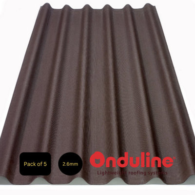 Easyfix Corrugated Bitumen Sheet Brown 2m x 820mm x 2.6mm Pack of 5