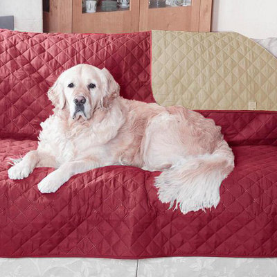 Easylife Quilted Furniture Protector - 3 Seater Sofa - Camel/Red