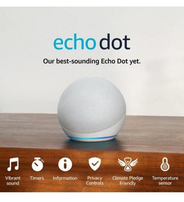Echo Dot 5th Generation Smart Speaker with Alexa - Glacier White