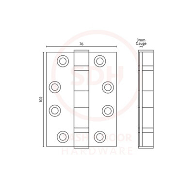 Eclipse 4 Inch (102mm) Ball Bearing Hinge Grade 11 Square Ends ...