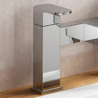 Eclipse Modern Bathroom Bath Shower Twin Lever Mixer Taps with Hand Held