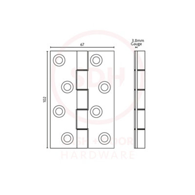 Eclipse Phosphor Bronze Washered Hinge 4 Inch (102mm x 67mm x 3mm ...