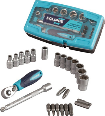 Eclipse Professional Tools ESS25PS 1/4 inch Square Drive 25pc Socket Set (Metric) | DIY at B&Q