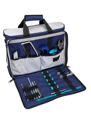 Eclipse Professional Tools Heavy Duty Tool Case Bag for Electricians, Engineers, Technicians and ...