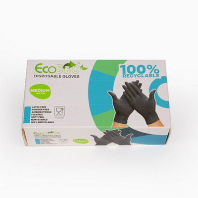 ECO 360 Recyclable TPE Gloves Black - Large - 100pk - Food Safe | DIY ...