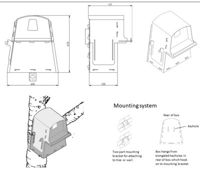 Eco Barn Owl Nest Box - Polyethylene/Plastic - L65 x W66 x H67 cm