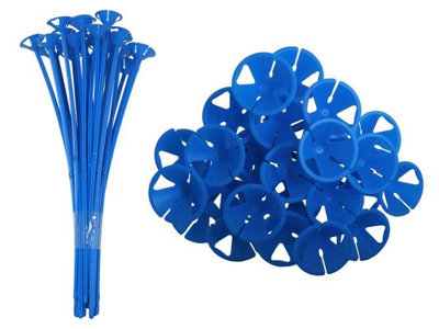 Eco-Friendly Biodegradable One Piece Balloon Stick Holder (Blue, 25pc)