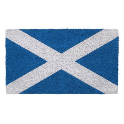 Eco-Friendly Latex Backed Coir Door Mat, Scottish Flag | DIY at B&Q