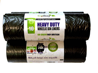EcoBag 10 Fit For Purpose Wheelie Bin Liners 240L Pack of 3 (30 Bags)