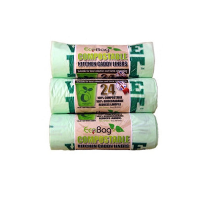 Ecobag 24 Compostable Plastic Bags Green (19 x 10.5 x 10.5cm)