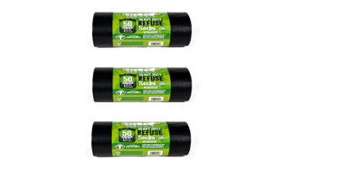 EcoBag 50 Heavy Duty Refuse Sacks 50L Pack of 3 (150 Sacks)