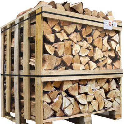 Ecoblaze Kiln Dried Birch Firewood Full Crate Hardwood Logs Ready to ...