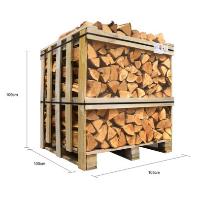 Ecoblaze Kiln Dried Birch Firewood Full Crate Hardwood Logs Ready to Burn