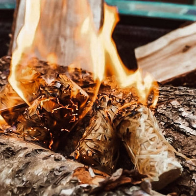 ECOBLAZE NATURAL FIRELIGHTERS 200 BOX WAX COATED INSTANT SPRUCE FIRE ...