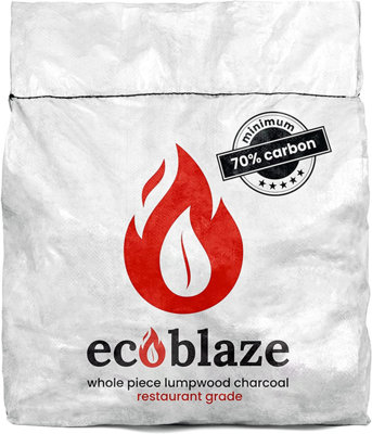 Ecoblaze Whole Lumpwood Charcoal Bag 10kg Restaurant Grade minimum 70% ...