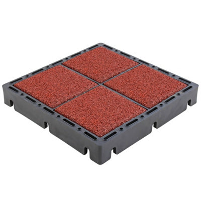 EcoGrid Bloxx Black With Rubber Red Inserts - 1 SQM