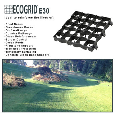 EcoGrid E30 Gravel/Grass Paving Grids- Ground Stabilisation Driveway Pathway Tiles (20 square ...