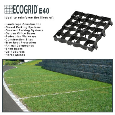 ECOGRID E40 GRAVEL/GRASS PAVING GRIDS- GROUND STABILISATION DRIVEWAY ...