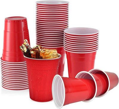ECONX 80 X 470ml Red Party Cups 16 Oz Durable Stackable Reusable ...