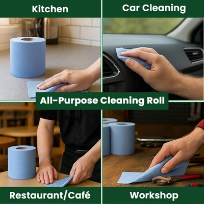 ECONX Blue Centrefeed Rolls 6 Pack 2 Ply Embossed Super Absorbent 400 ...