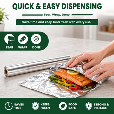 ECONX Heavy-Duty Kitchen Foil 75M X 30CM Aluminium Foil Roll Food ...