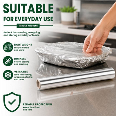 ECONX Heavy-Duty Kitchen Foil 75M X 45CM Aluminium Foil Roll Food ...