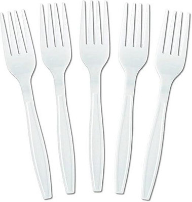 ECONX WHITE REUSABLE PLASTIC FORKS DISPOSABLE CUTLERY FORKS FOR PARTIES ...