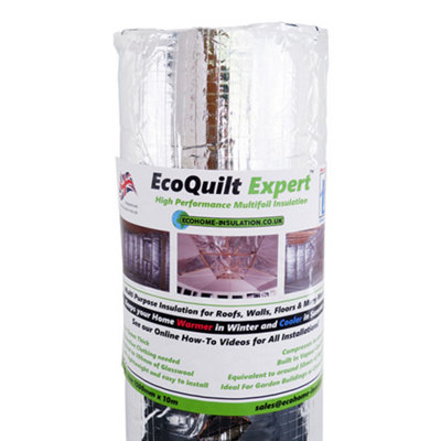 EcoQuilt Expert Versatile Insulation Roll 1.5 x 10m. Suitable for Lofts ...