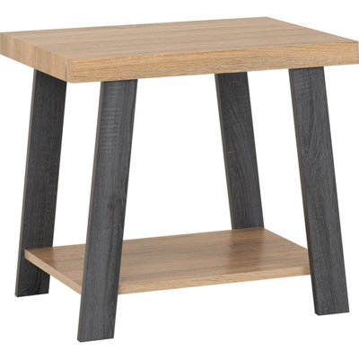 Eddie Side Table in Grey and Sonoma Oak Effect Finish