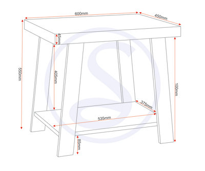 Eddie Side Table in Grey and Sonoma Oak Effect Finish