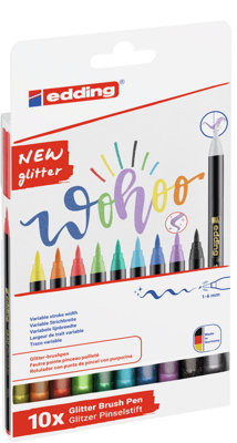 edding 1340 glitter brush pen set of 10 assorted