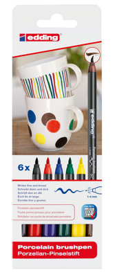 edding 4200 porcelain brush pen set of 6 assorted family