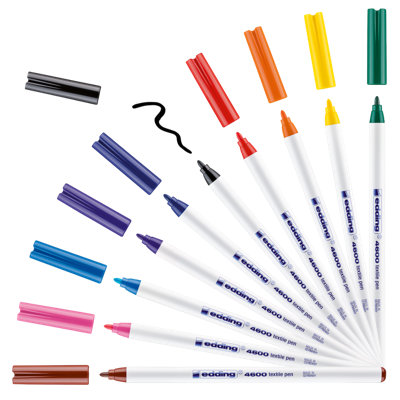 edding 4600 textile pen set of 10 assorted basic