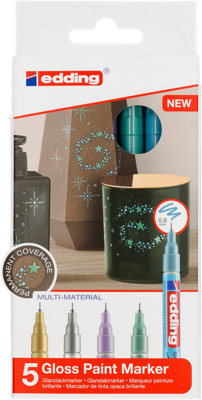 edding 780 gloss paint marker set of 5 assorted metallic special
