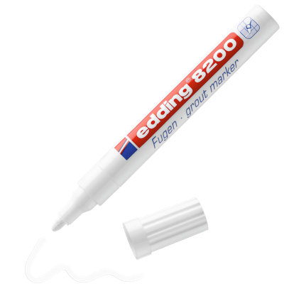 edding 8200 grout marker - white - 1 pen - round nib 2-4 mm | DIY at B&Q