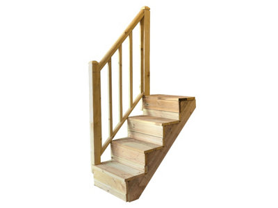 eDecks 4 Step Decking Stair Handrail Kit (Single Side) - Colonial Posts ...