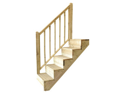 eDecks 5 Step Decking Stair Handrail Kit (Single Side) - Colonial Posts ...