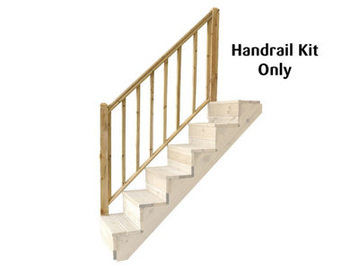 EDECKS 6 STEP DECKING STAIR HANDRAIL KIT (SINGLE SIDE) - SQUARE POSTS ...