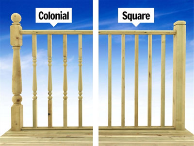 eDecks 7 Step Decking Stair Handrail Kit (Dual Side) - Square Posts ...