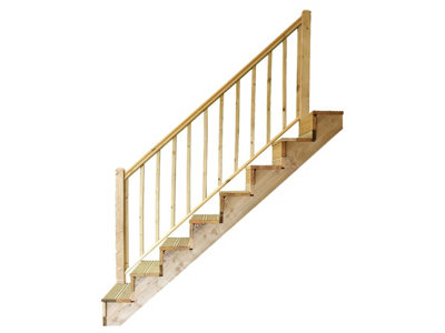 eDecks 8 Step Decking Stair Handrail Kit (Single Side) - Colonial Posts ...