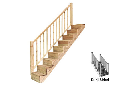 eDecks 9 Step Decking Stair Handrail Kit (Dual Side) - Colonial Posts ...