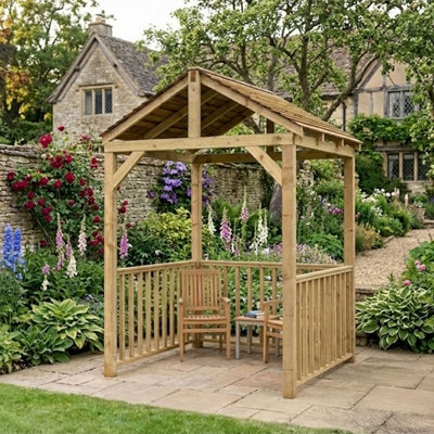 eDecks Atlas Classic Outdoor Garden Gazebo - Pressure Treated Green ...