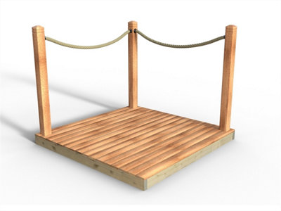 eDecks Balau Hardwood 90mm Timber Decking Kit (3m x 3m) - With Rope ...