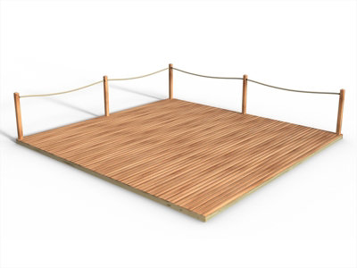 eDecks Balau Hardwood 90mm Timber Decking Kit (5.4m x 5.4m) - With Rope ...