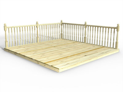 eDecks Chunky Easy Deck Decking Kit Pressure Treated Timber (3.6m x 3 ...