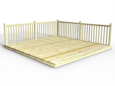 eDecks Chunky Easy Deck Decking Kit Pressure Treated Timber (4.8m x 4 ...