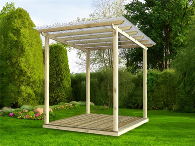 eDecks Discount Decking Kit With Pergola And Vistalux Roof Sheets (2.4m ...