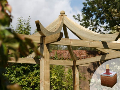 EDECKS DRAGON WOODEN GARDEN PERGOLA (W 2700MM X D 2700MM) WITH BOLT ...