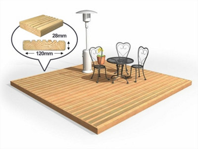 EDECKS EASY DECK PATIO DECKING KIT PRESSURE TREATED TIMBER (3M X 4.2M ...